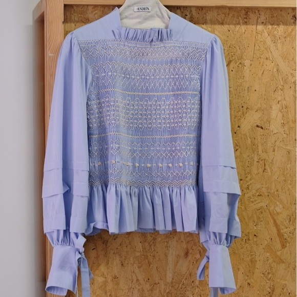 Andion | Tops | Nwt Andion Spain Womens Bespoke Hand Smocked Melissa ...